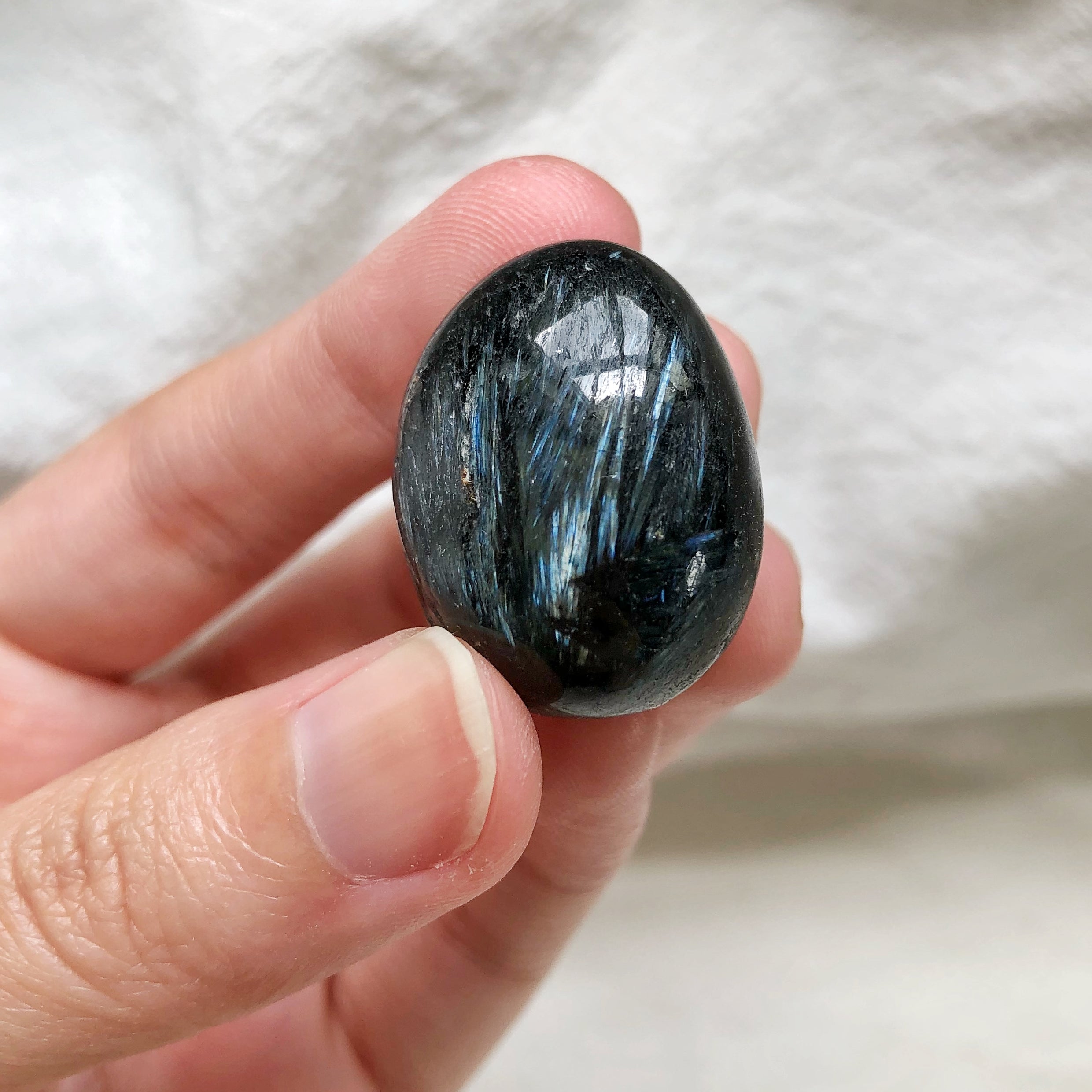 Arfvedsonite Tumbled Stones — Shimmer & Light