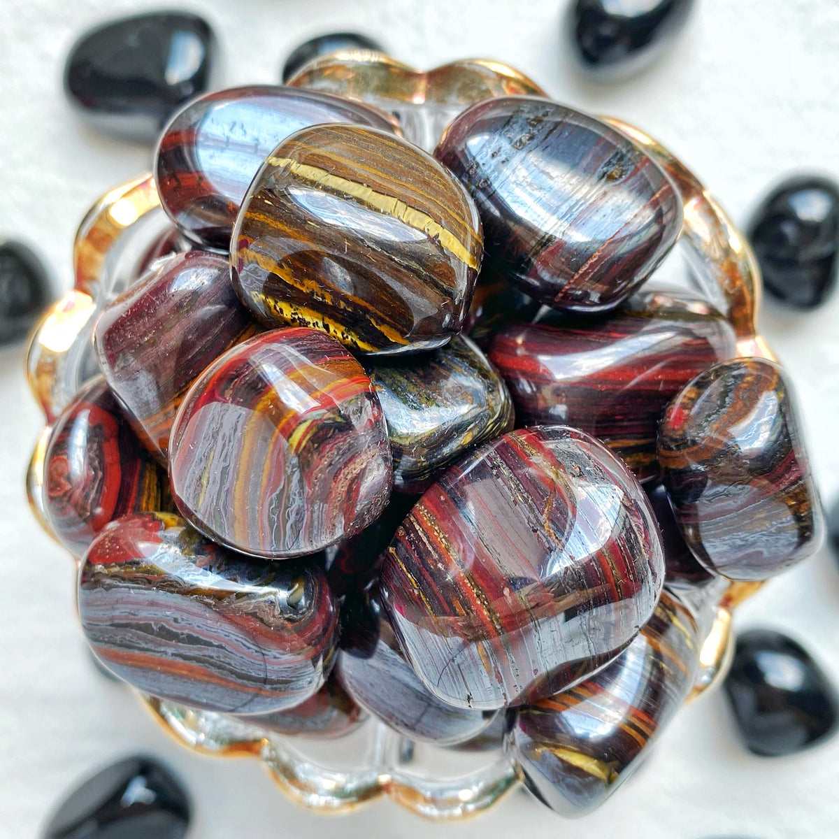 Tiger Iron Tumbled Stones — Shimmer & Light